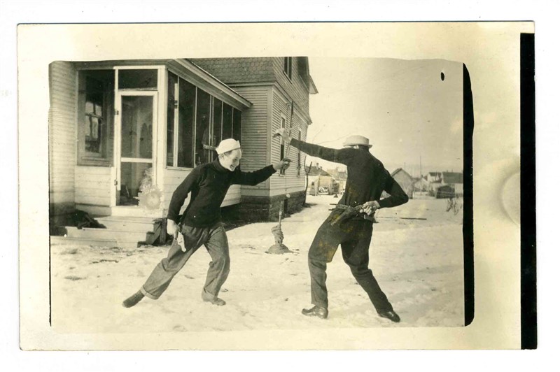 Boys Playing with Old Guns and Knives Real Photo Postcard | eBay